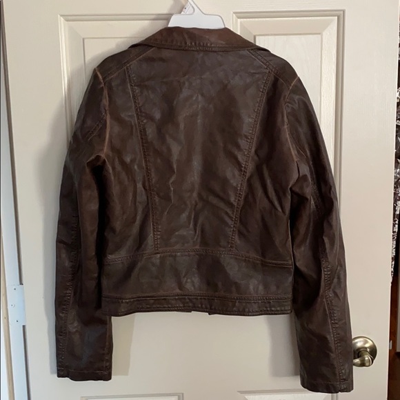 Jackets & Coats | Brown Faux Leather Jacket | Poshmark